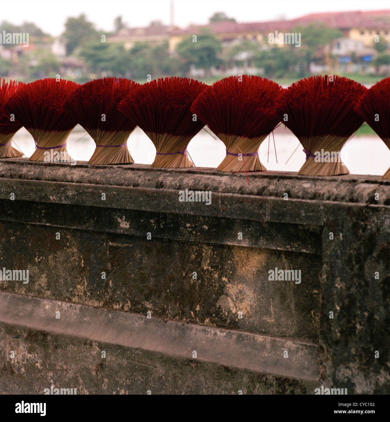 Incense sticks in Hue in Vietnam in the Far East Southeast Asia ...