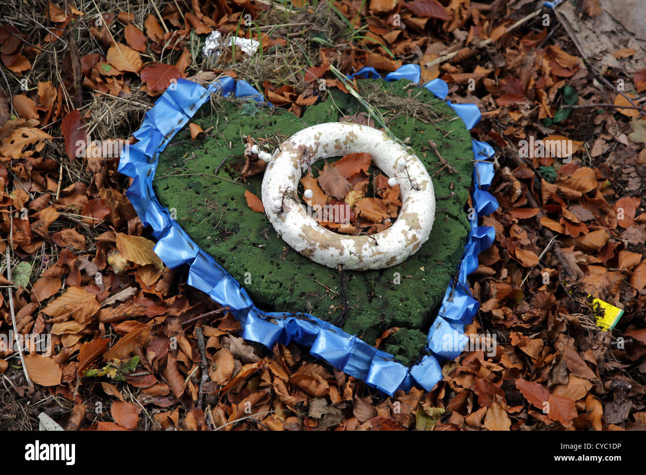 heart shape from floral tribute, now decayed Stock Photo - Alamy