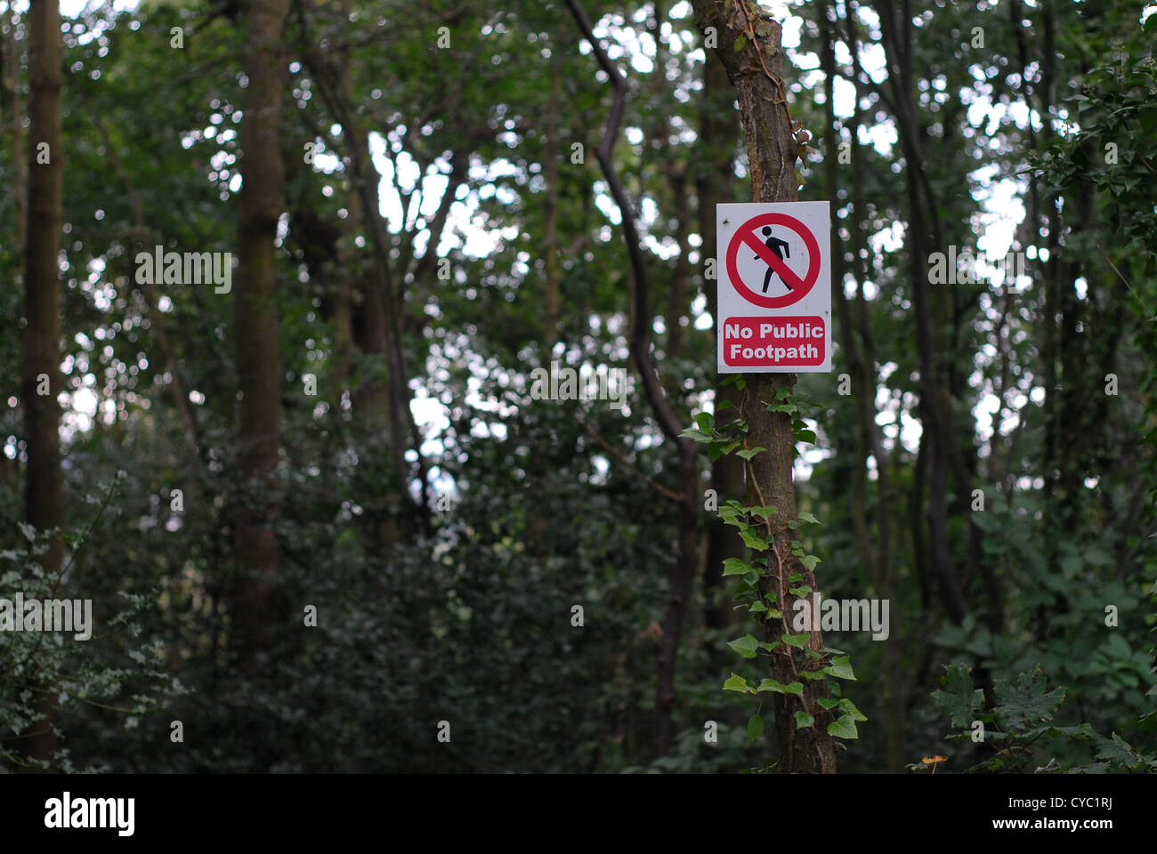 No entry no public footpath sign on a walk in Loxley, Sheffield ...