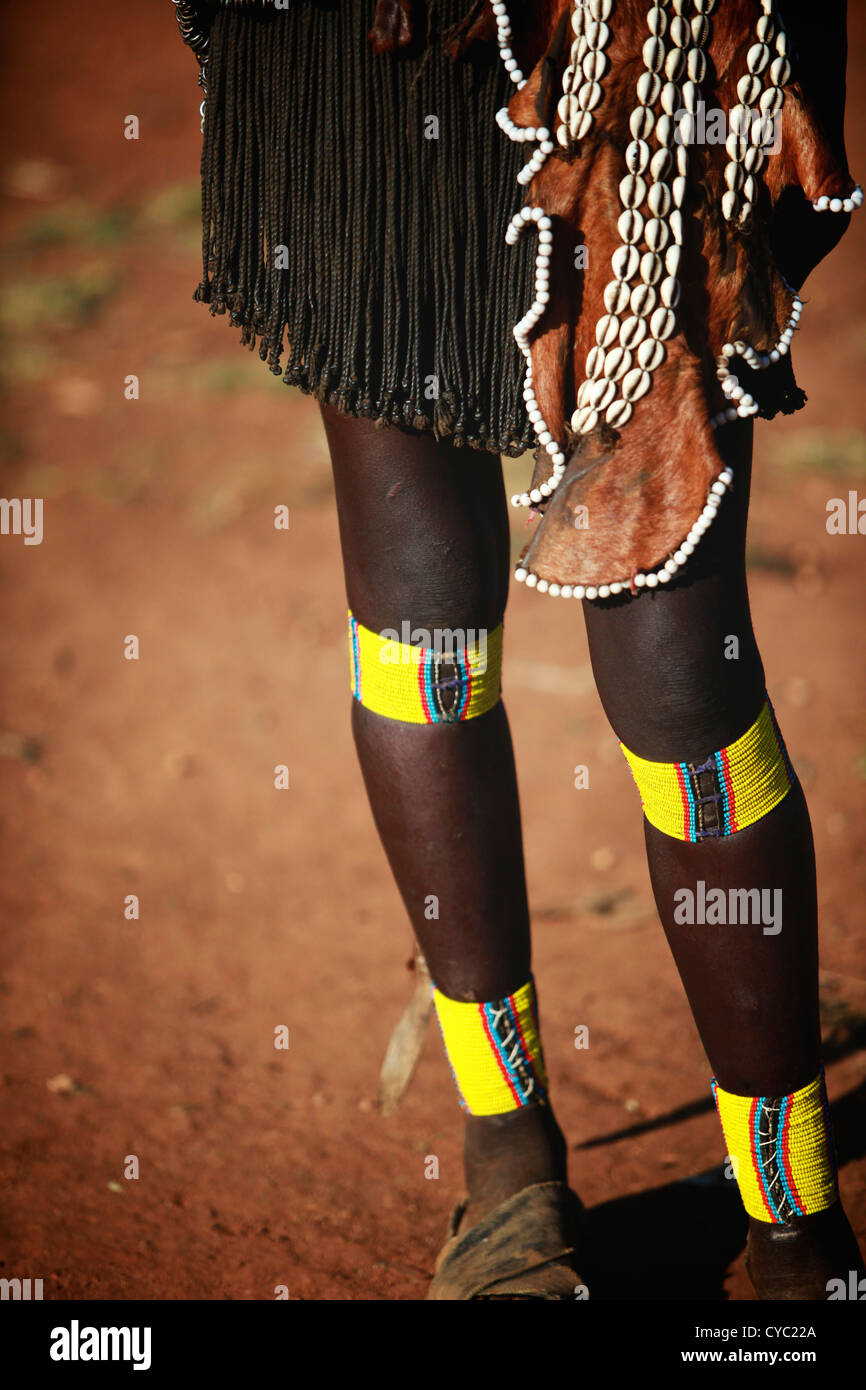 Tribal Hamar outfit Stock Photo - Alamy
