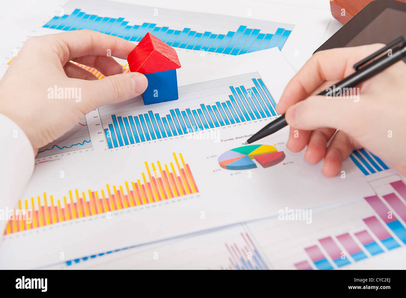 Businessman analyzing charts graphs workplace hi-res stock photography ...