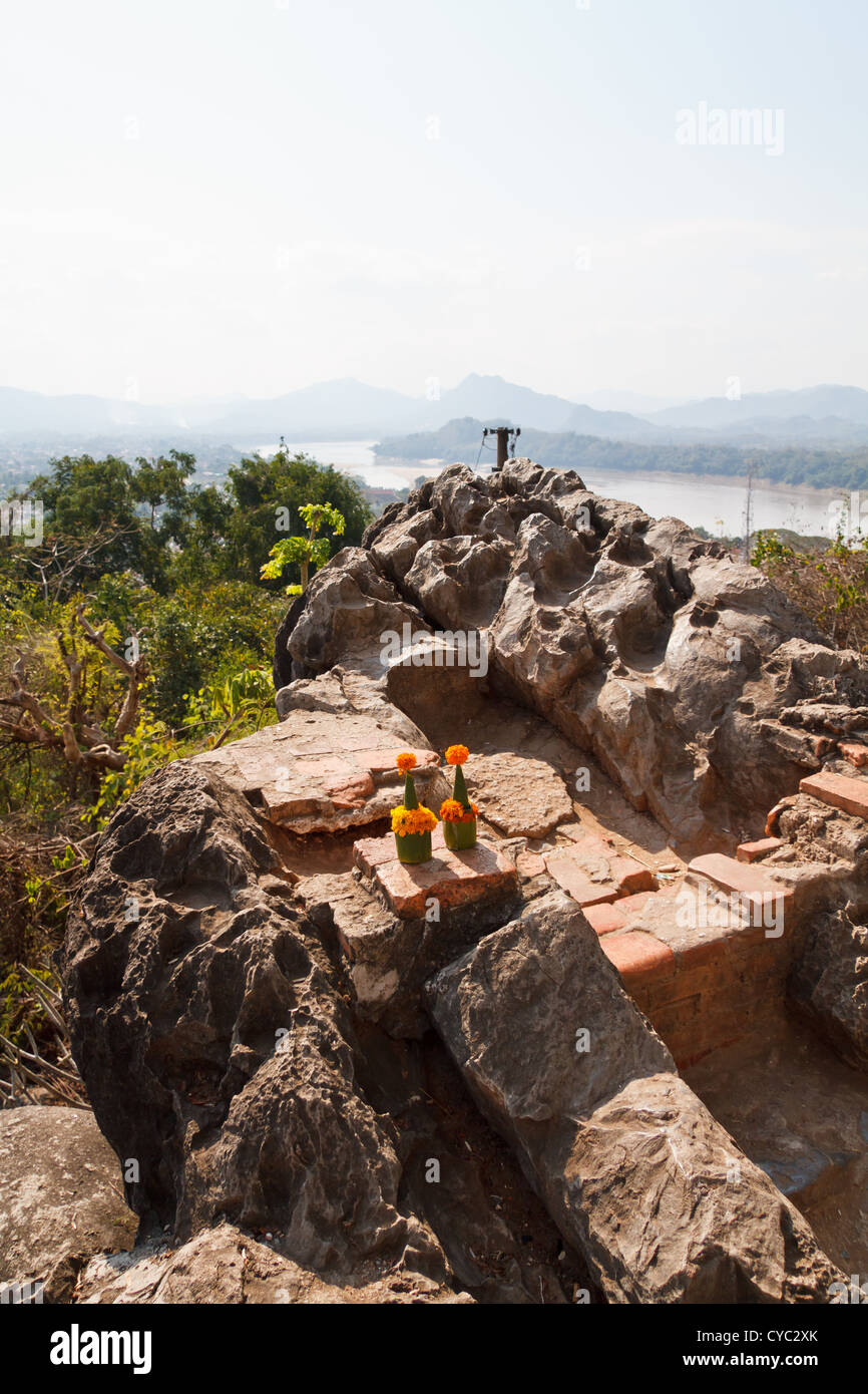 View from the Temple Mount Phou Si in Luang Prabang, Laos Stock Photo ...