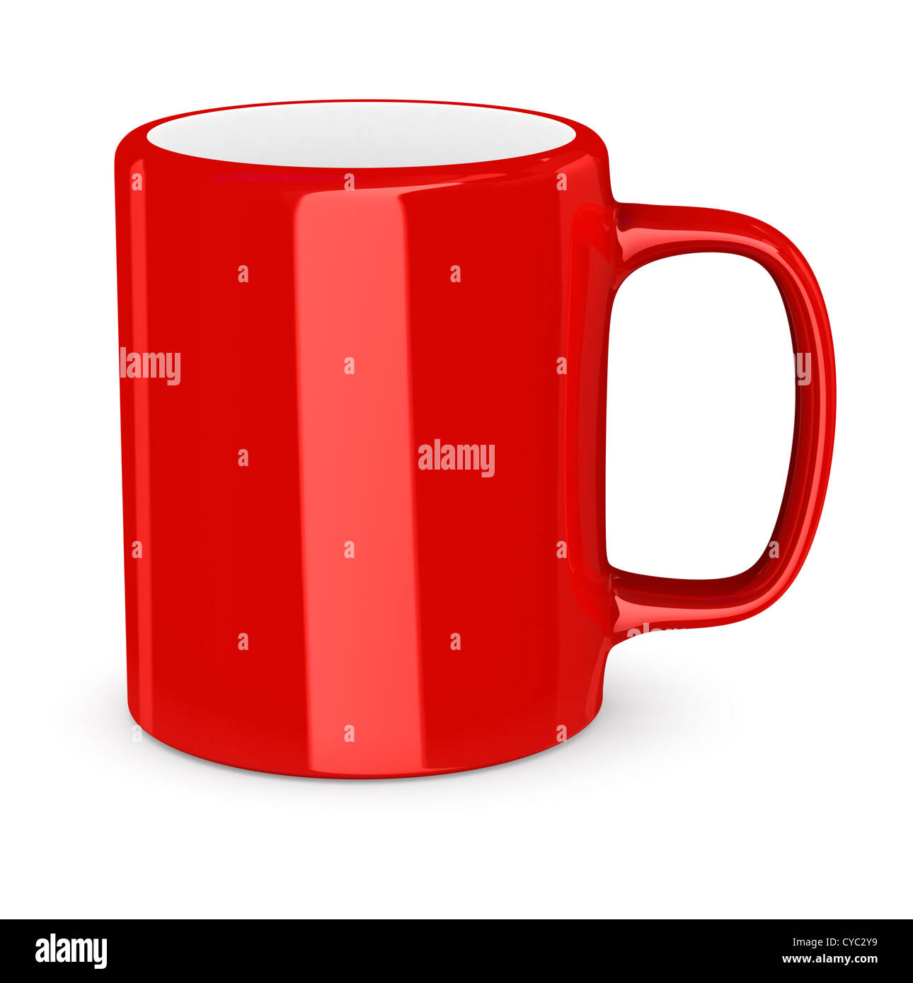 Red mug on a white background Stock Photo - Alamy