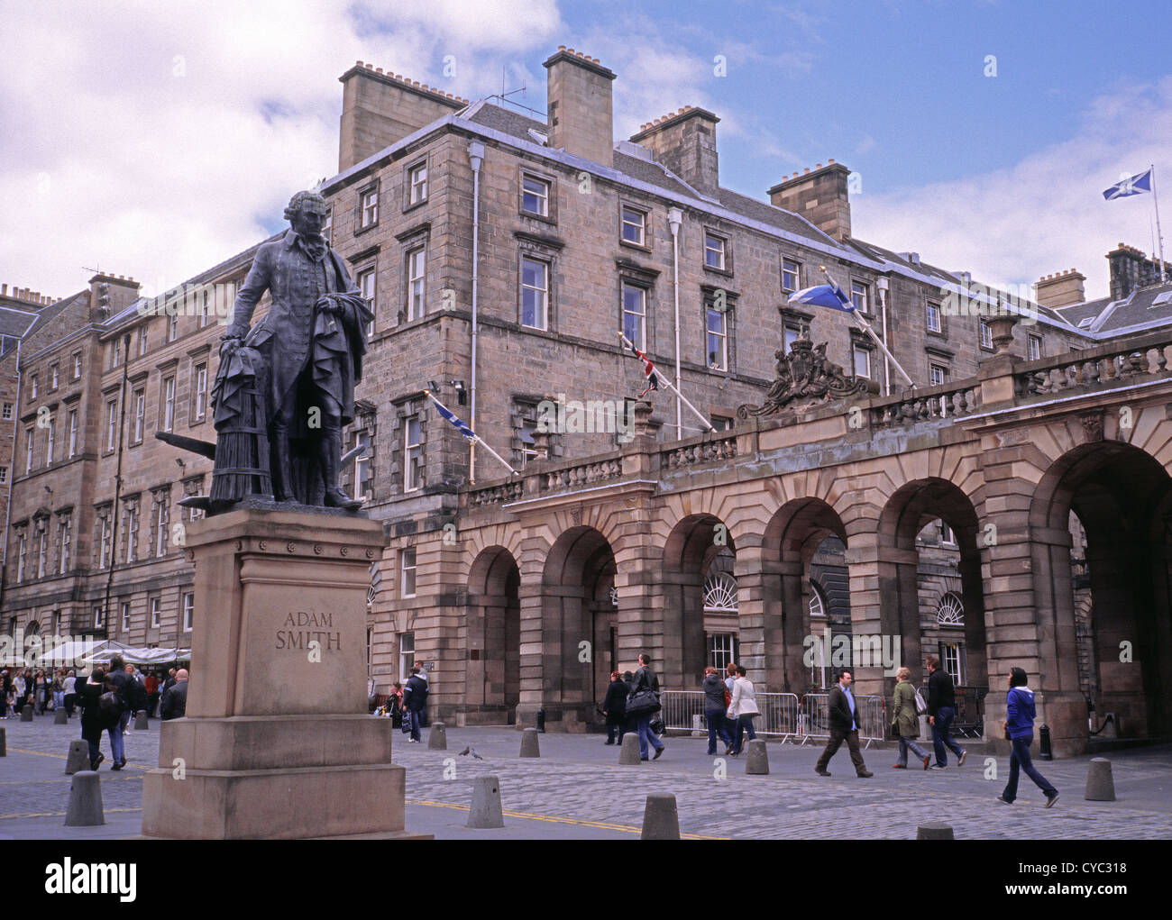 Adam Smith Statue outside City Chambers, High Street, Royal Mile ...