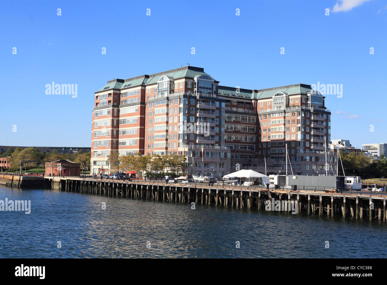 Condominium Building Overlooking Boston Harbor On Flagship Way Avenue ...