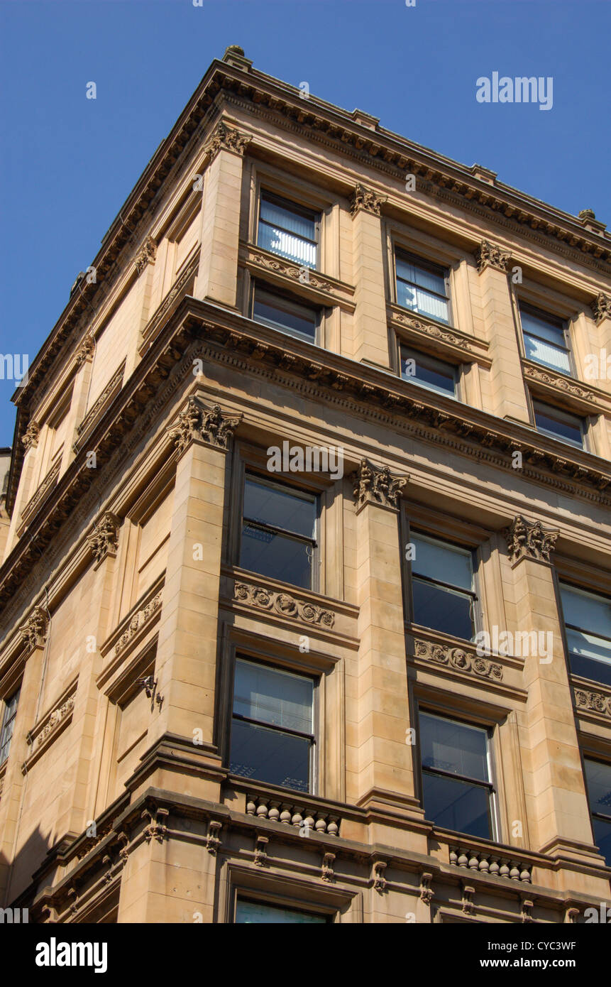 Traditional sandstone city centre building in Glasgow, Scotland Stock ...
