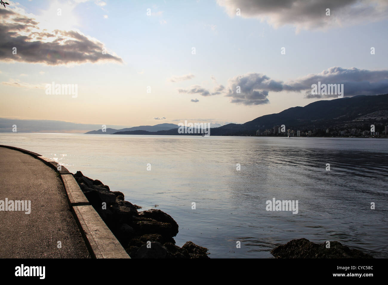 View of Burrard Inlet from Stanley Park, Vancouver Stock Photo - Alamy