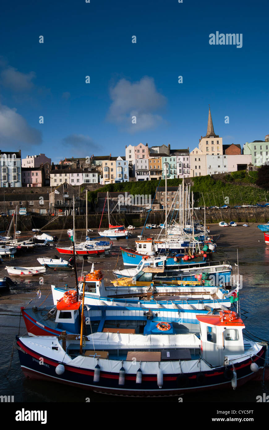 Tenby Harbour At Low Tide Stock Photo - Alamy