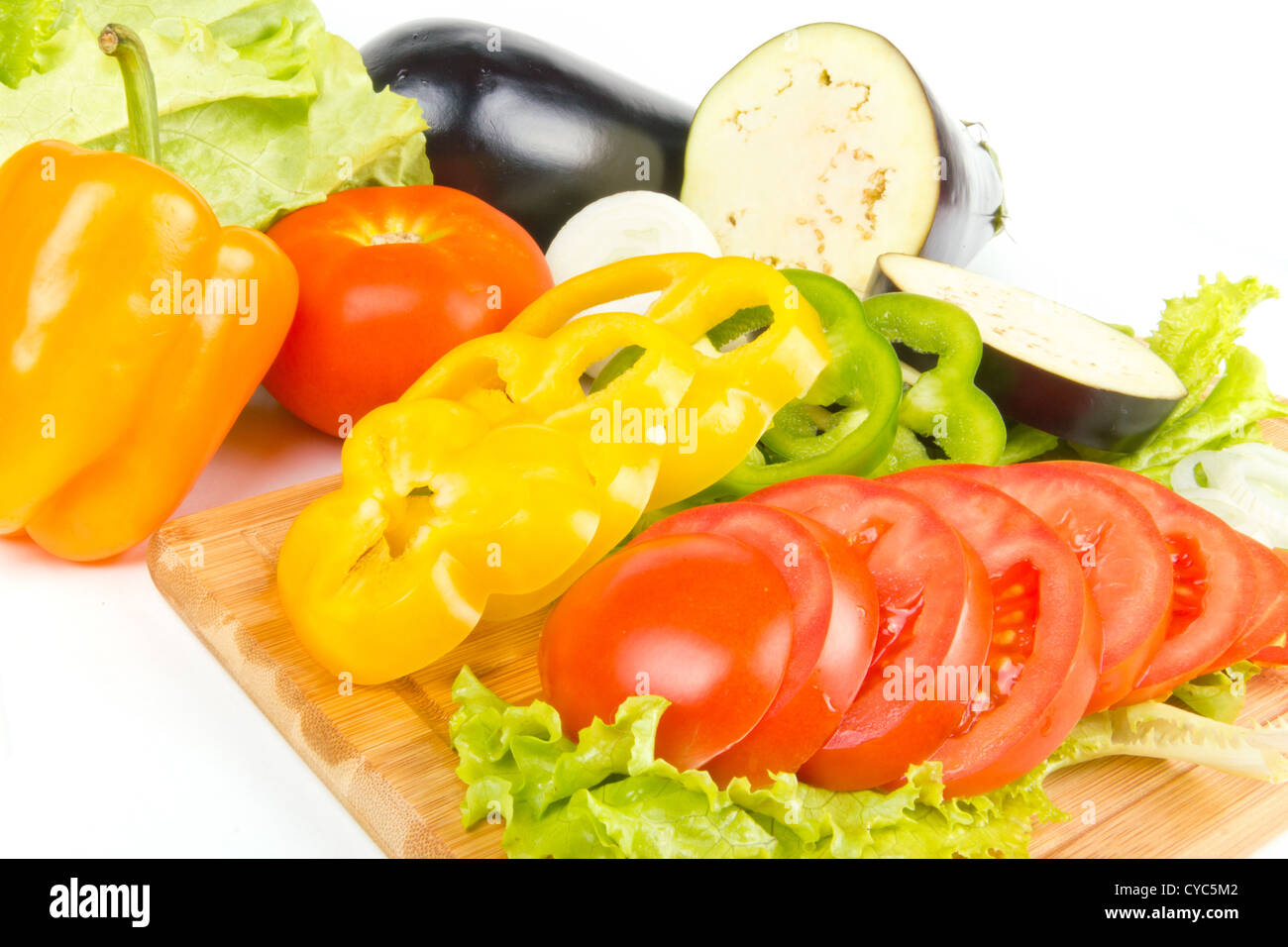 Fresh vegetables sliced Stock Photo - Alamy