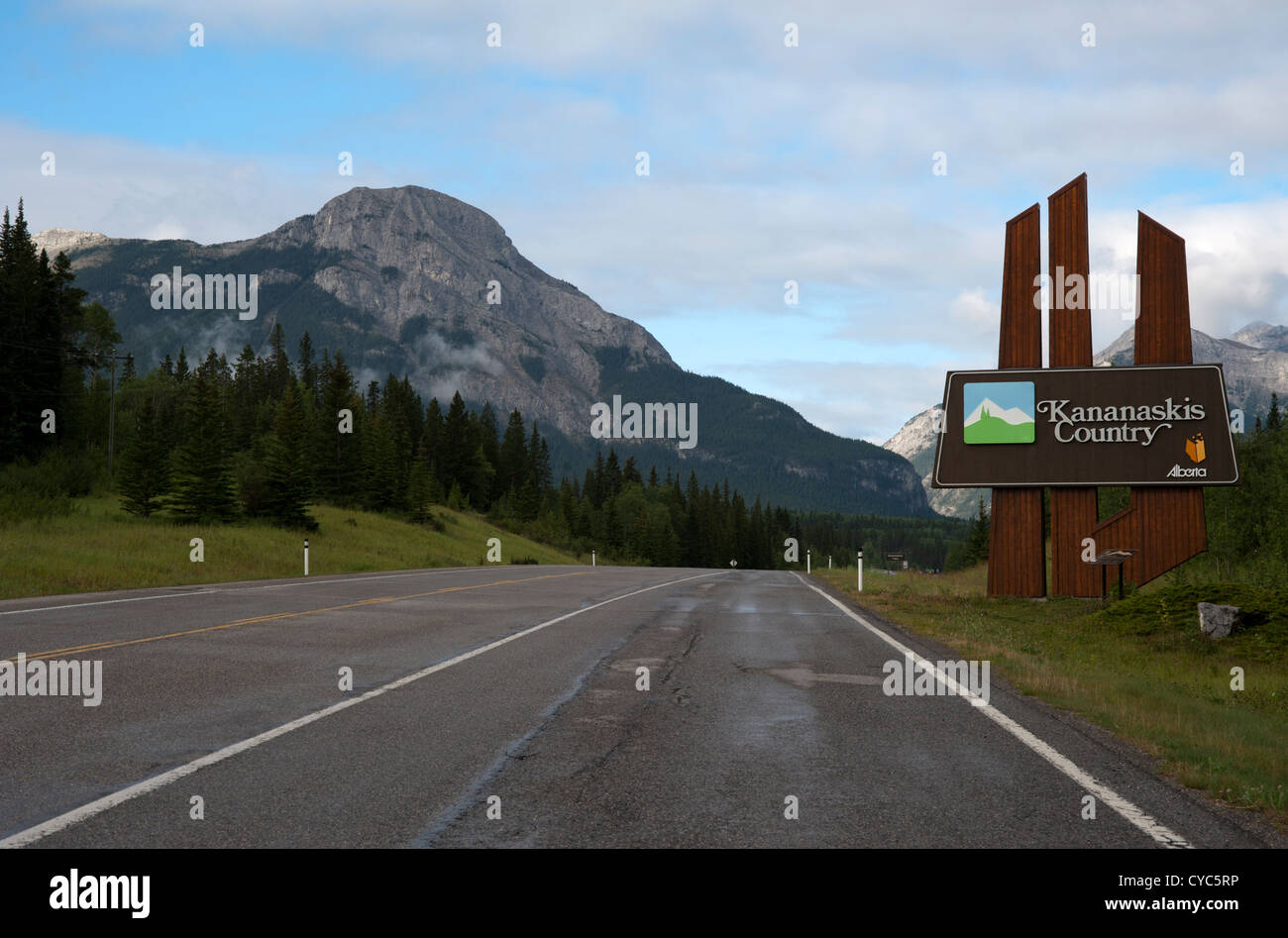 Kananaskis country road sign mountains hi-res stock photography and ...