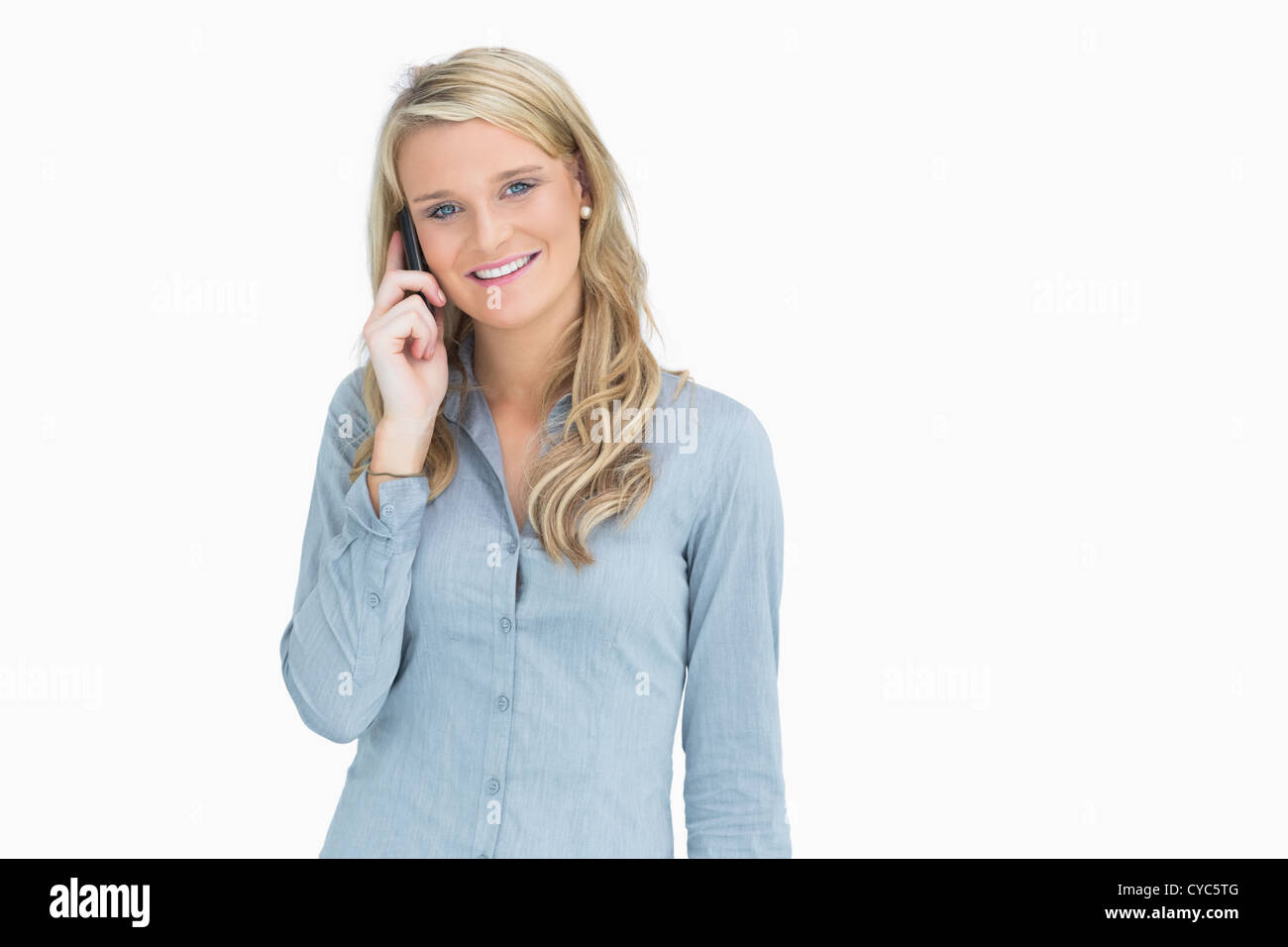 Woman on a call Stock Photo - Alamy