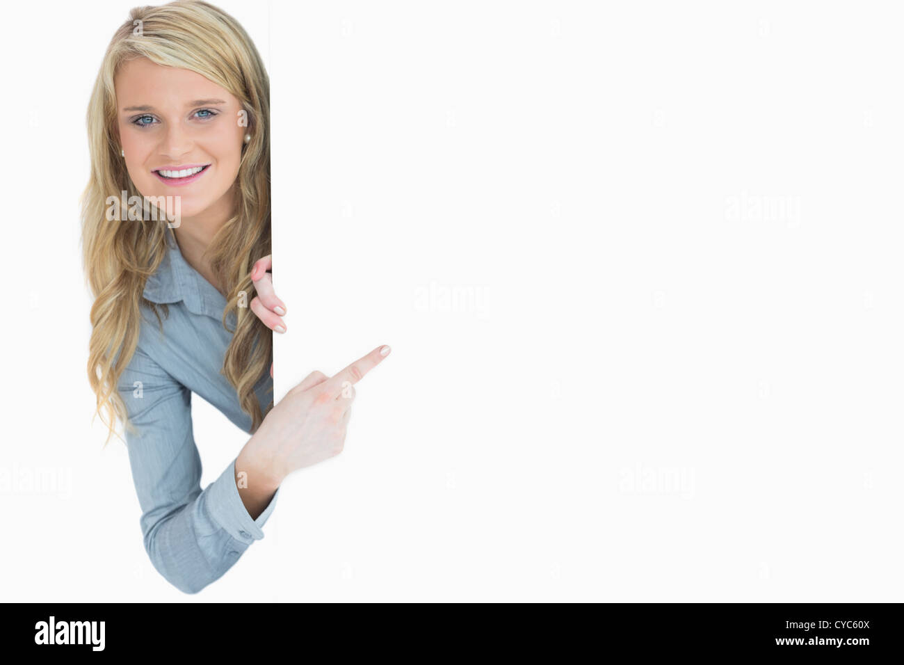 Woman pointing finger camera on Cut Out Stock Images & Pictures - Alamy