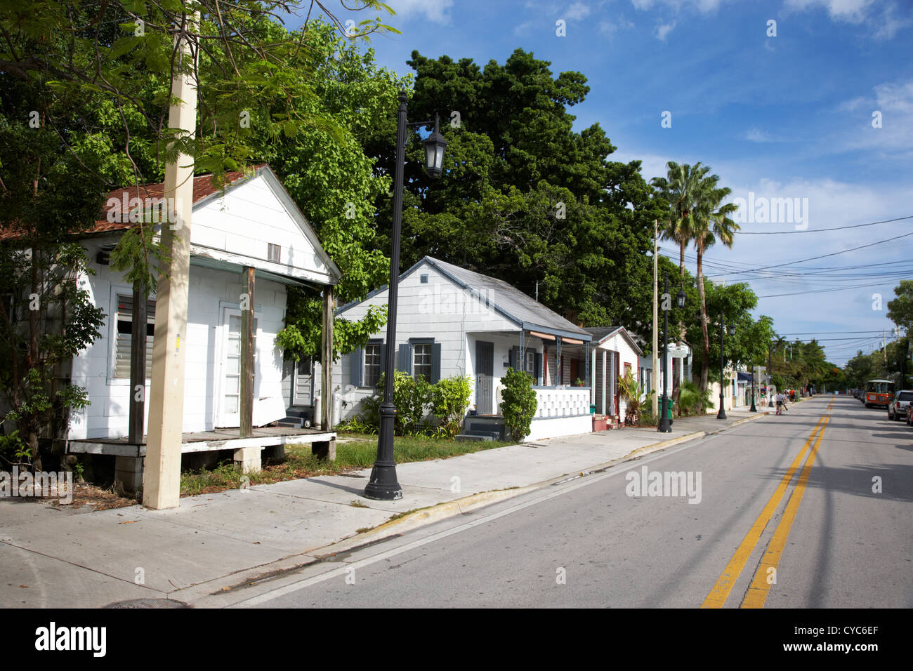 typical key west cottages conch shacks whitehead street florida usa ...