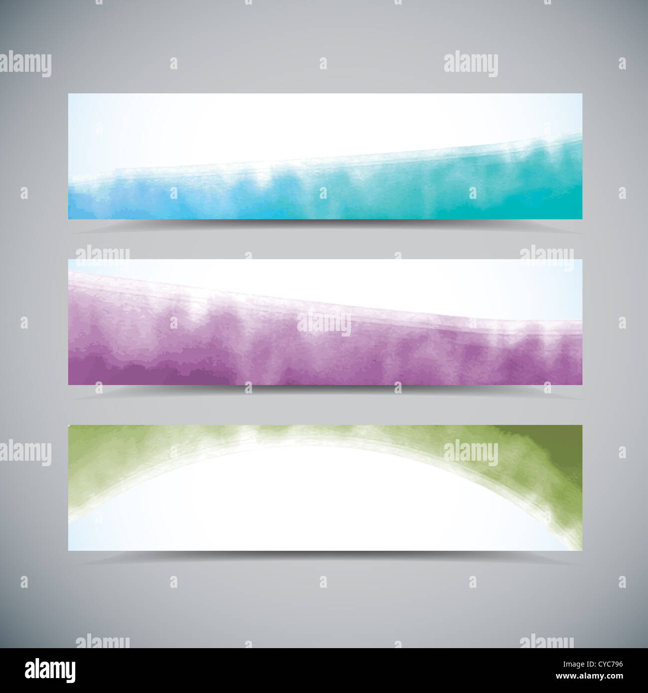 Set of watercolor banners, illustration Stock Photo - Alamy