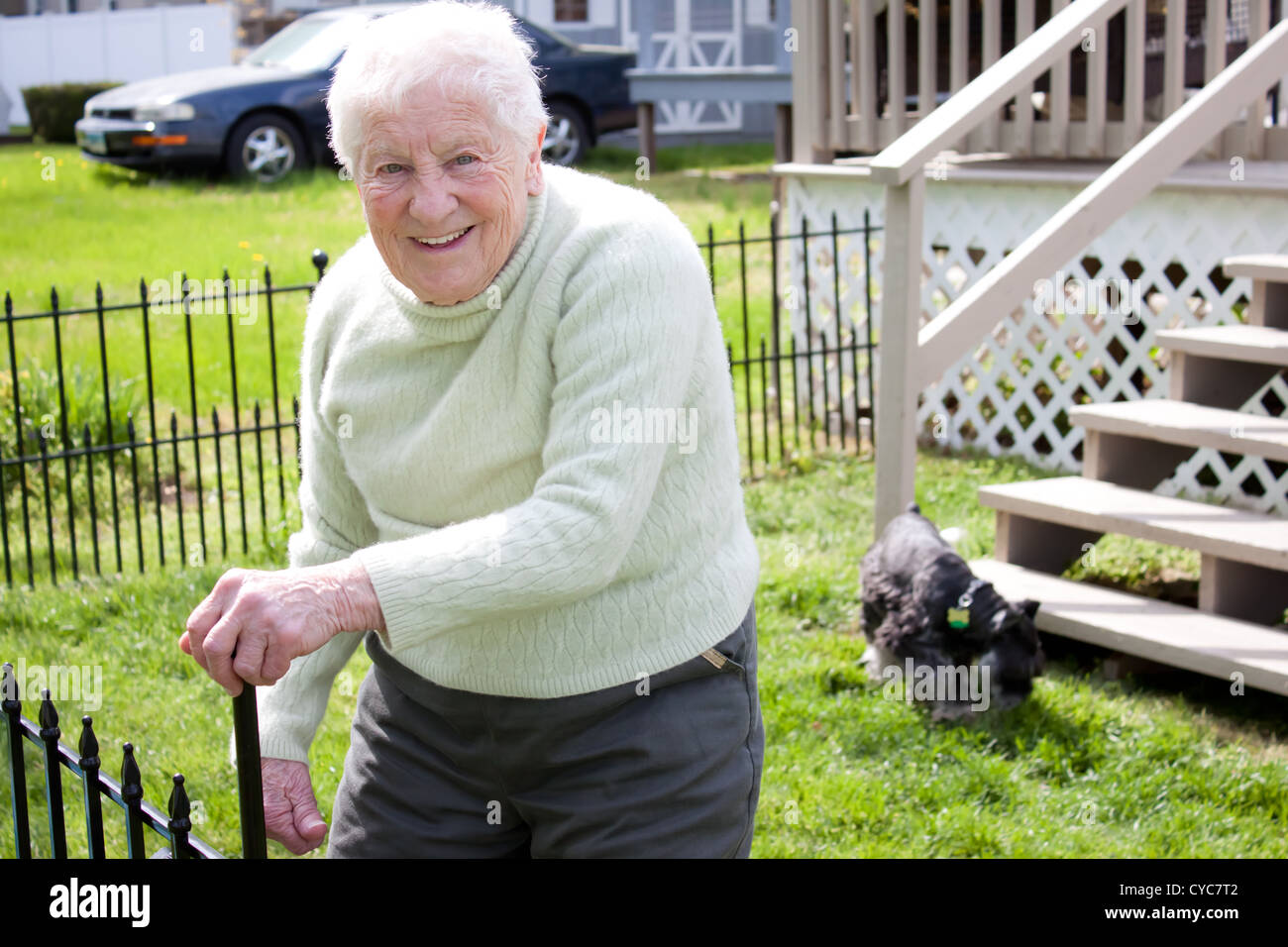 Senior lady outside Stock Photo - Alamy