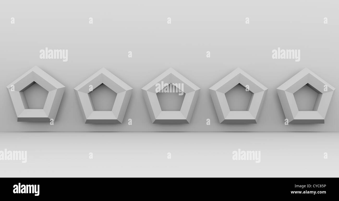 five futuristic 3d pentagonal outlets - design template Stock Photo - Alamy