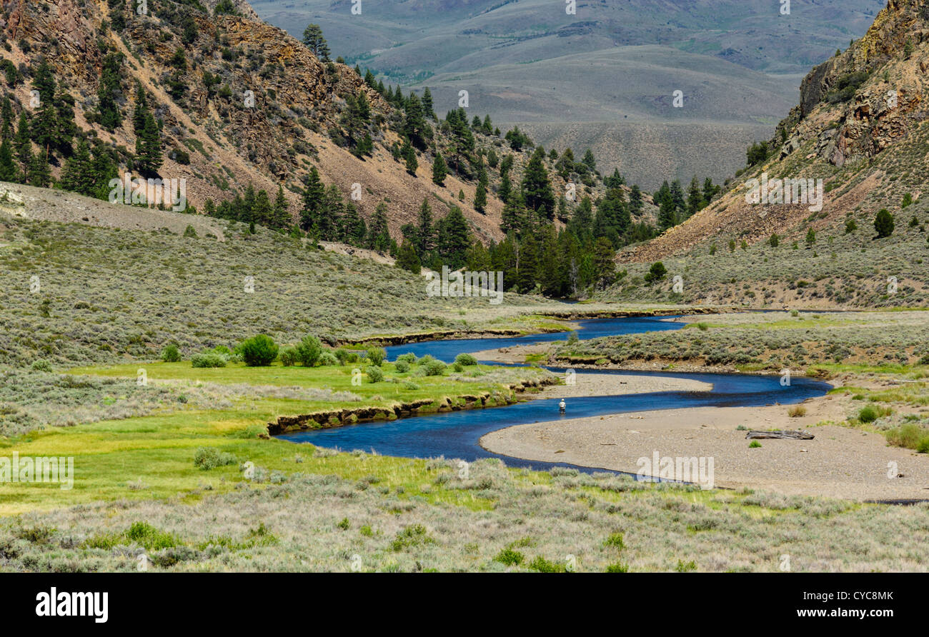Sierra Nevada, California - Stanislaus River meandering bends before ...