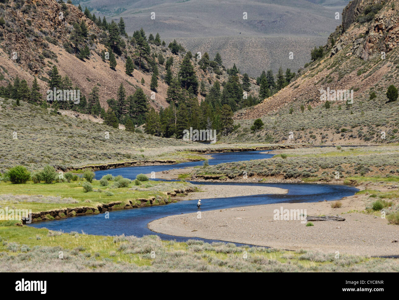 Sierra Nevada, California - Stanislaus River meandering bends before ...