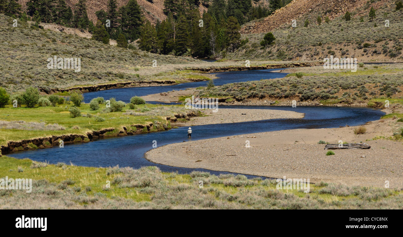 Sierra Nevada, California - Stanislaus River meandering bends before ...