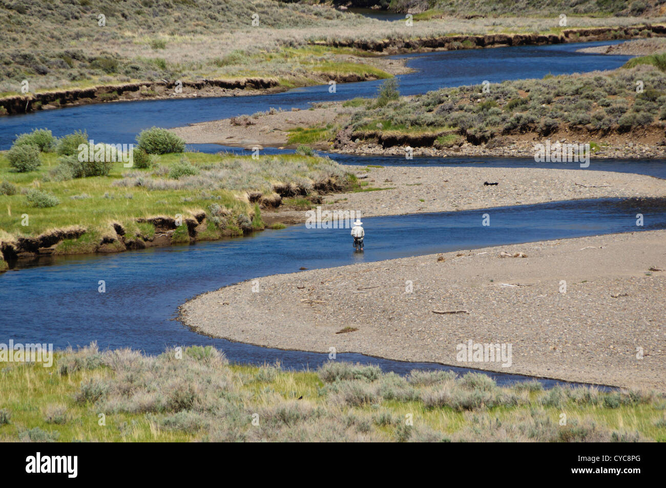 Sierra Nevada, California - Stanislaus River meandering bends before ...
