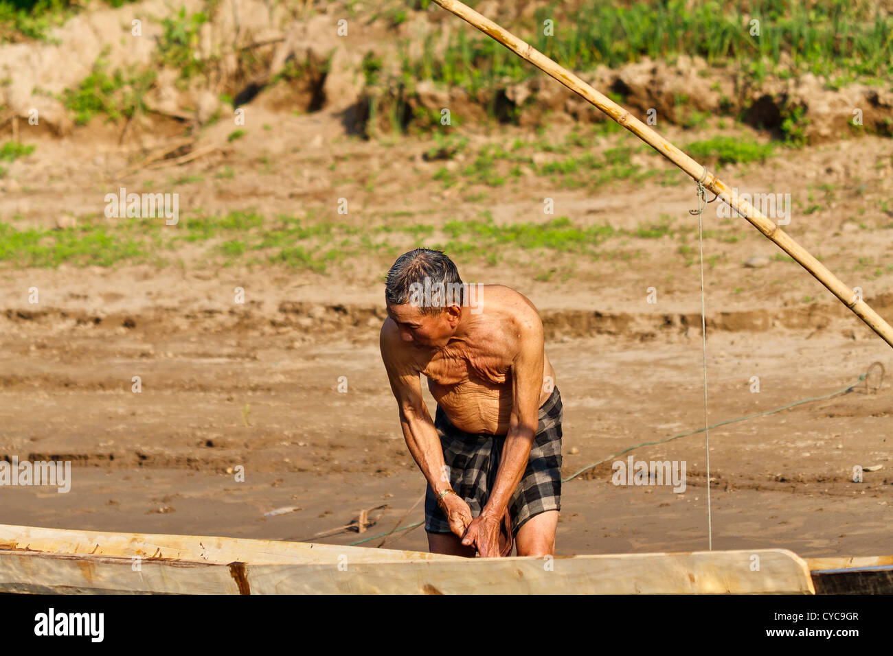 Laotian fishing boat hi-res stock photography and images - Alamy