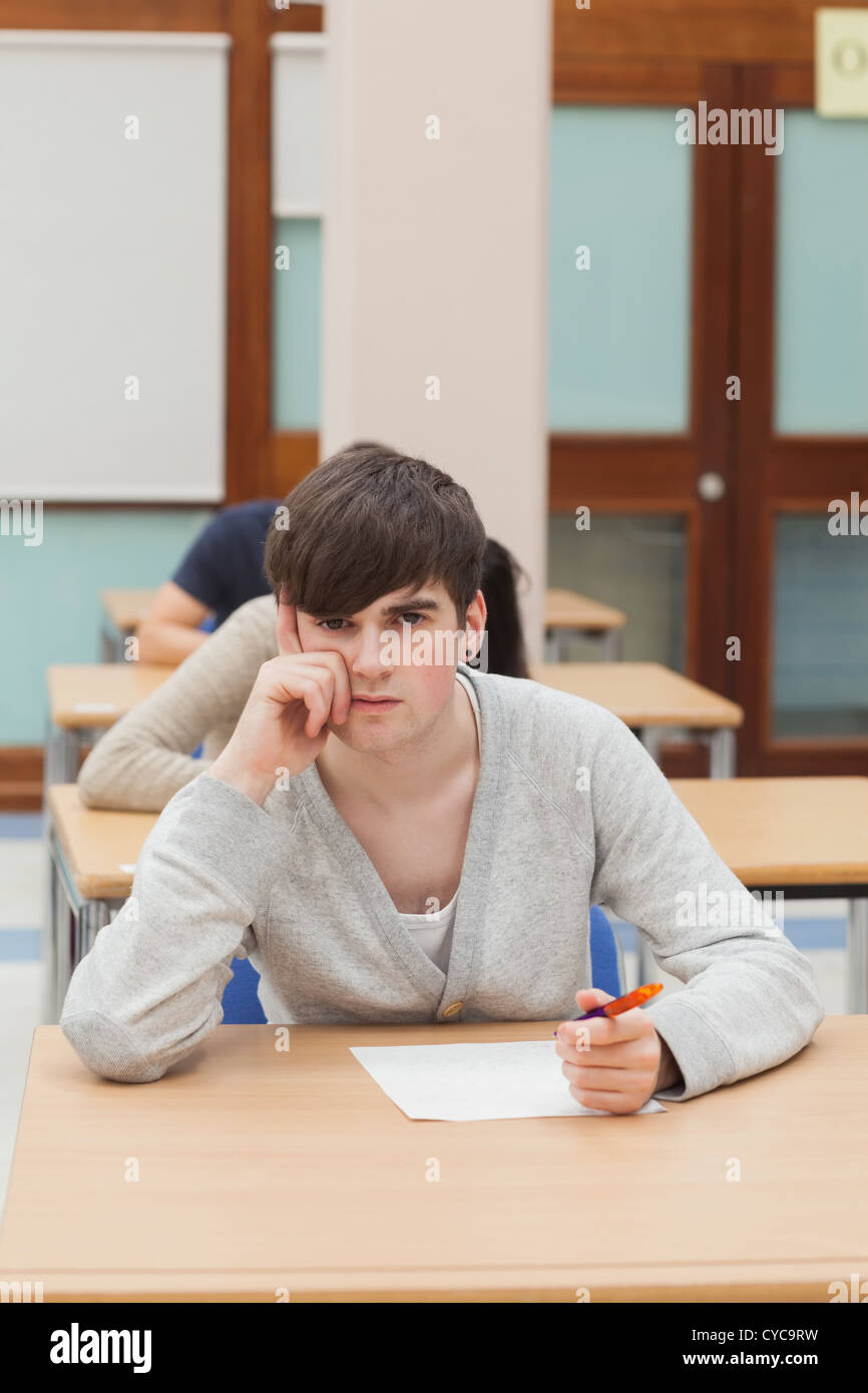 Student thinking during test hi-res stock photography and images - Alamy