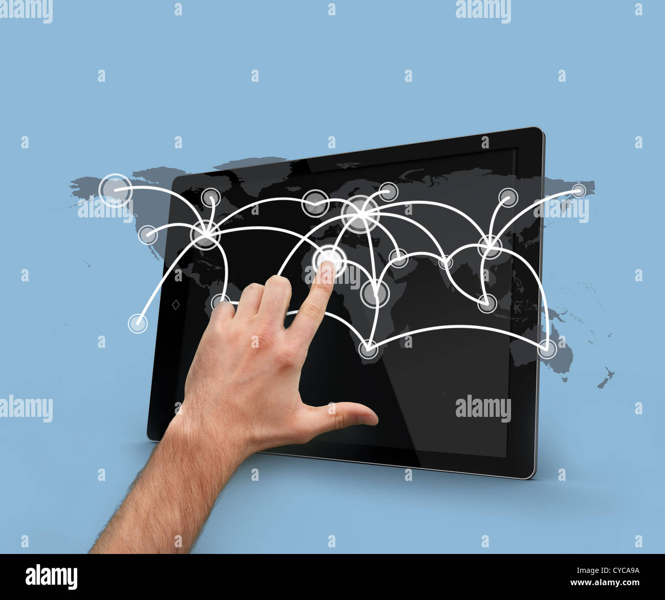 Connecting communication map hi-res stock photography and images - Alamy