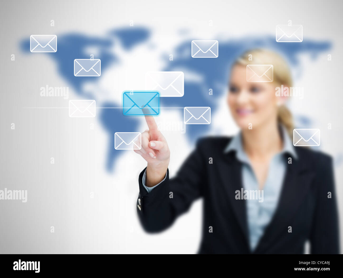 Business woman smile email hi-res stock photography and images - Alamy