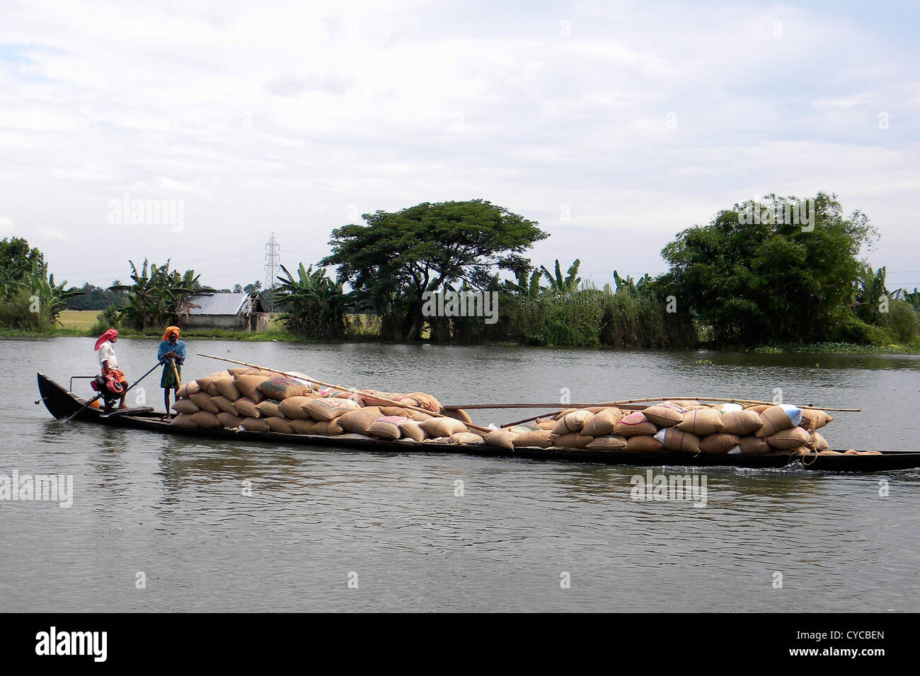 India, Kerala, Kumarakom, Backwaters, rice boat Stock Photo - Alamy
