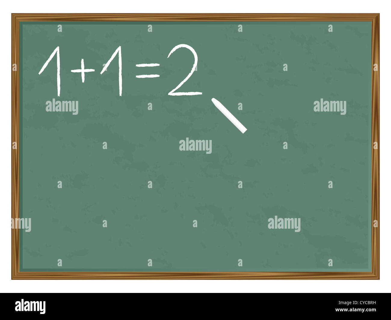 Green chalkboard with basic calculation written and chalk. Vector ...