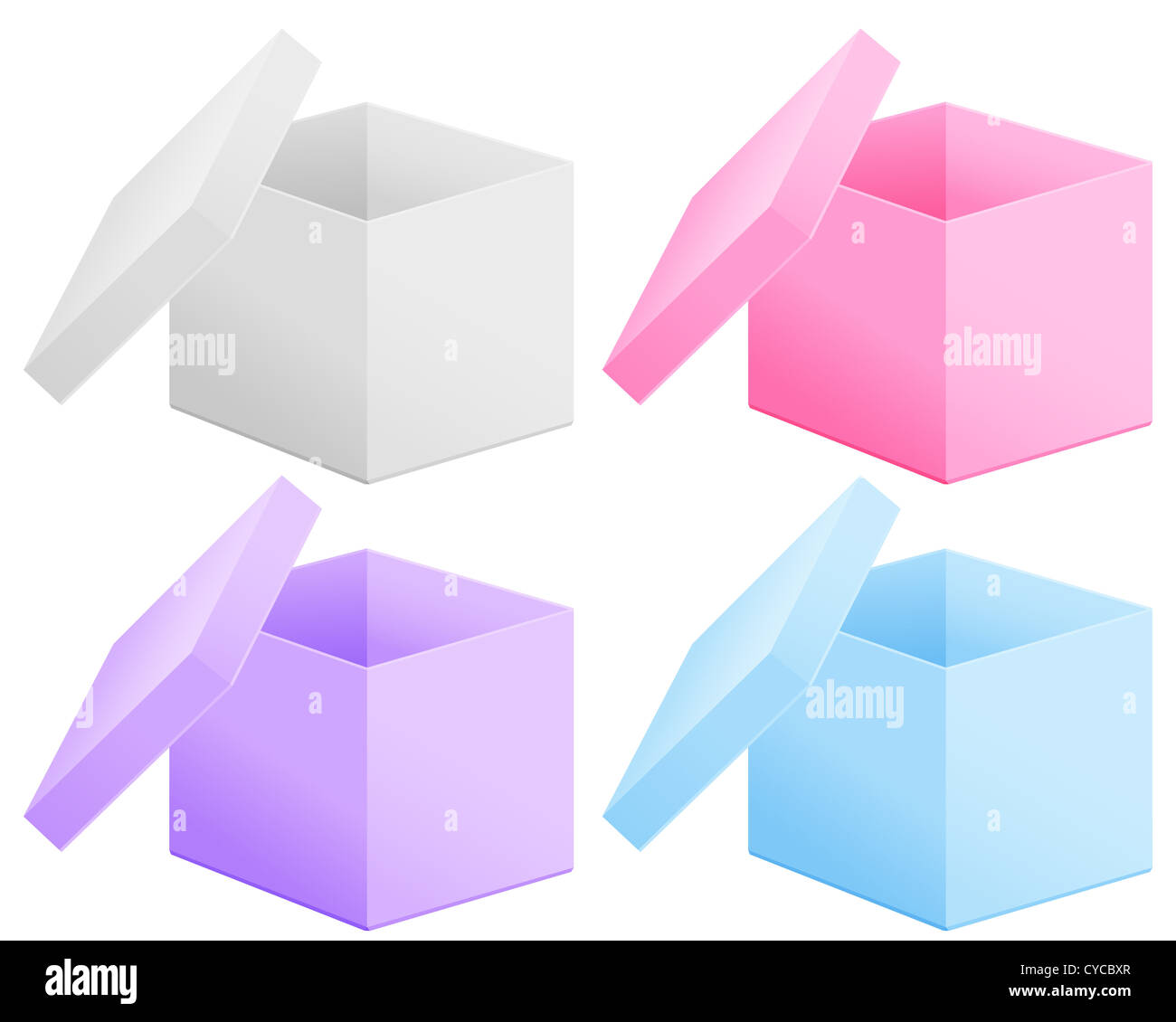 Paper box set on white background. Vector illustration Stock Photo - Alamy