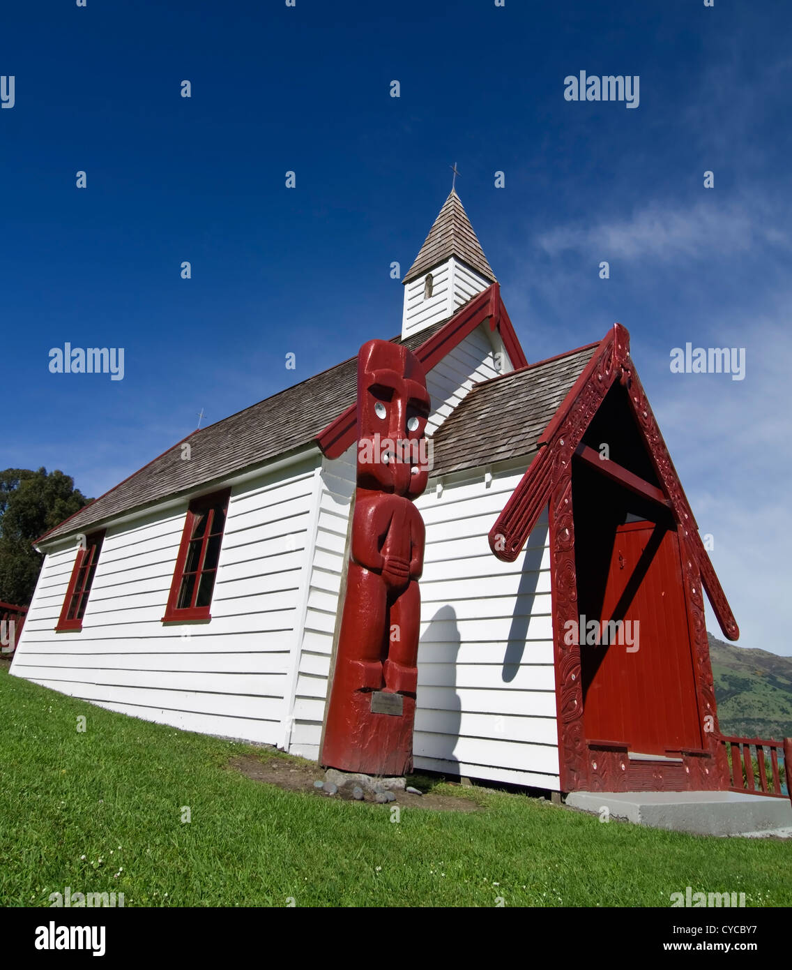 Church at Onuku Marae Akaroa Banks Peninsula New Zealand Stock Photo ...