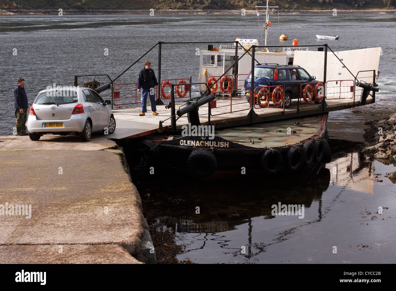Old, tiny Kylerhea to Glenelg car ferry "Glenachulish", Isle of Skye ...