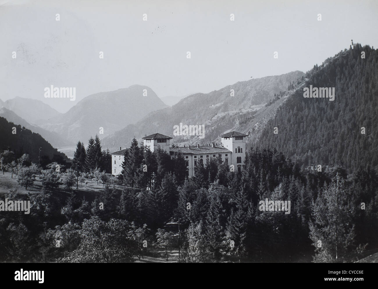 a castle in an old postcard Stock Photo - Alamy