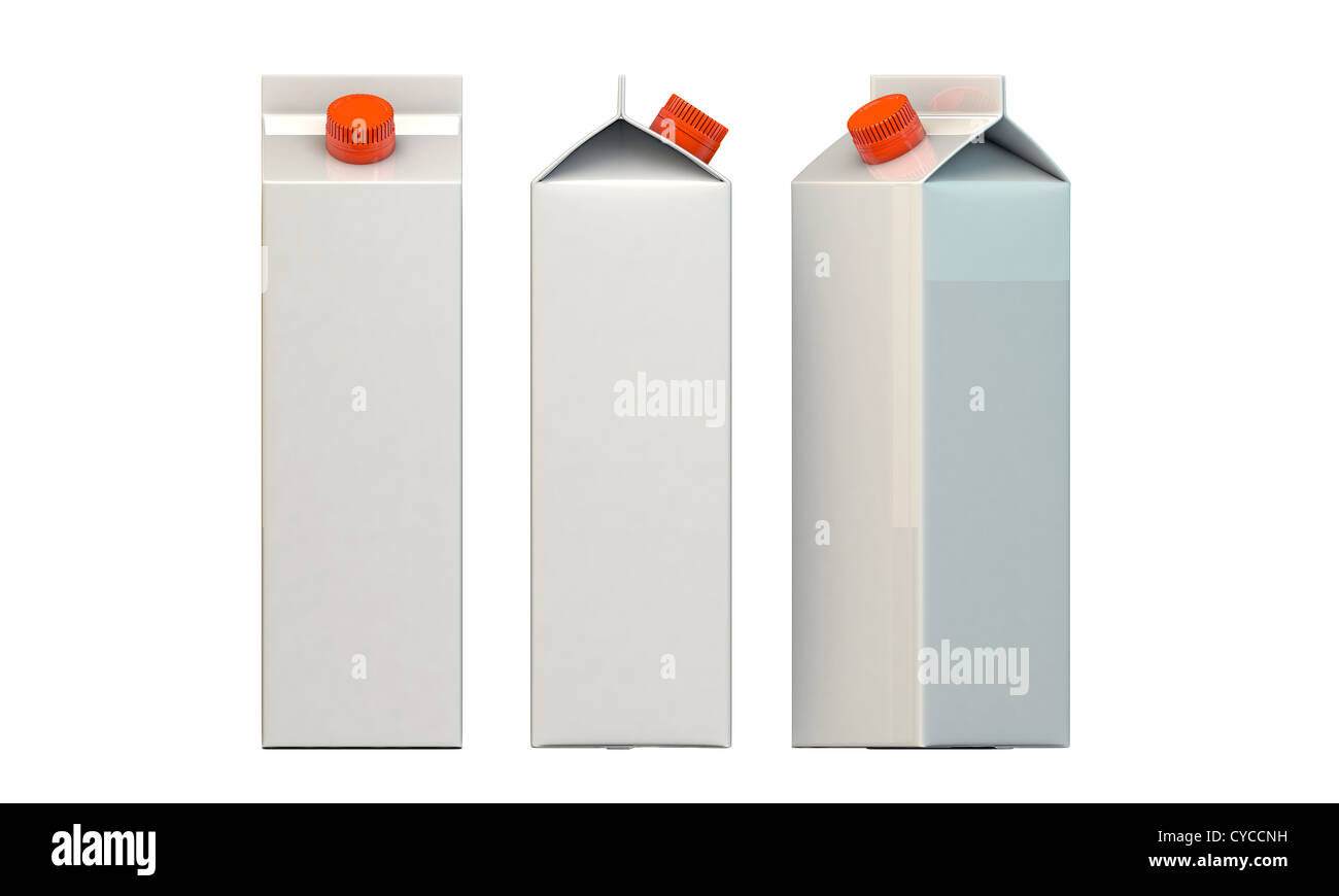 milk package isolated on white background Stock Photo - Alamy