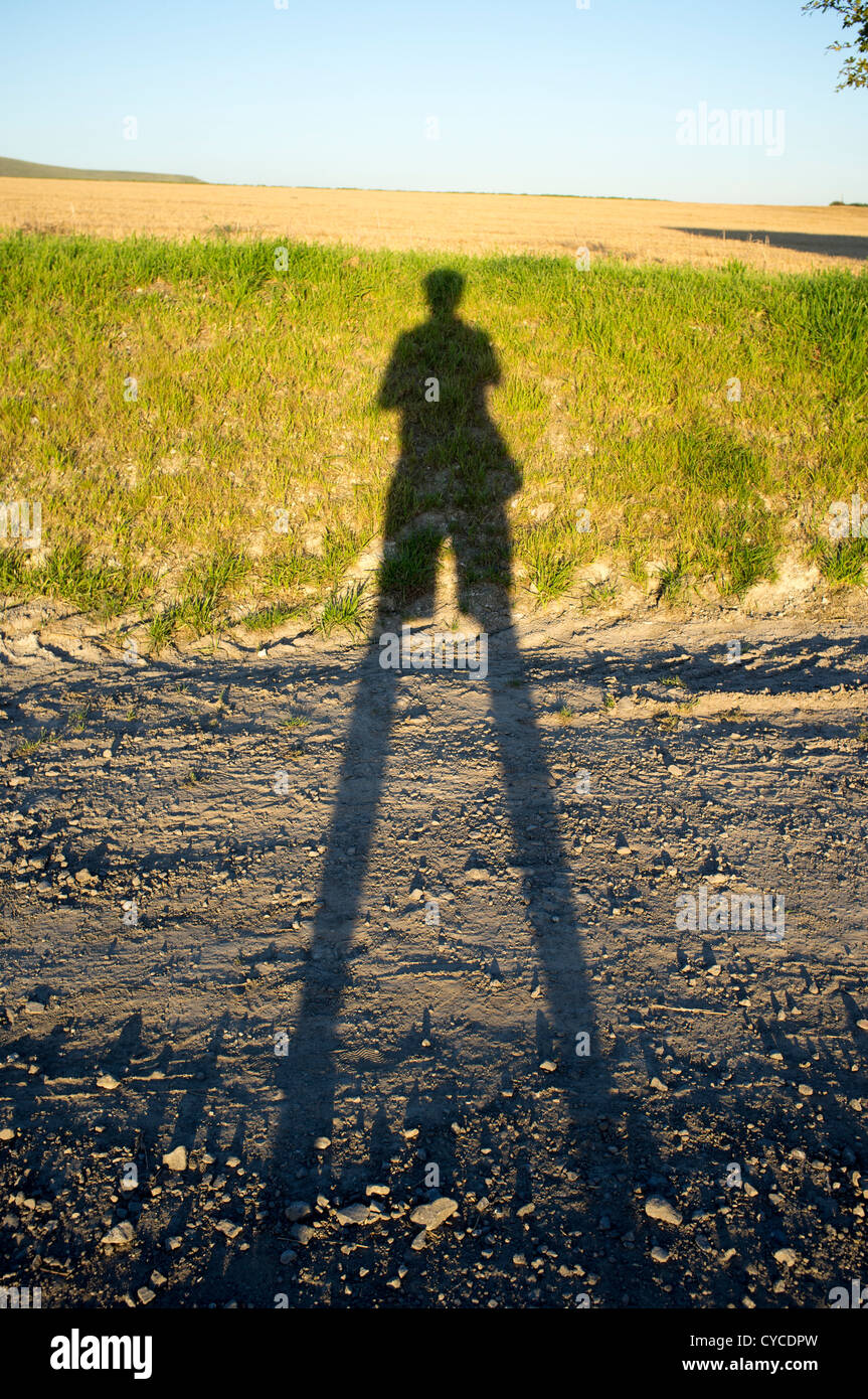 shadow of person in field Stock Photo - Alamy