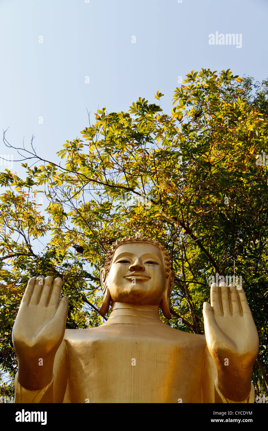 Buddha Statue on the Temple Mount Phou Si in Luang Prabang, Laos Stock ...