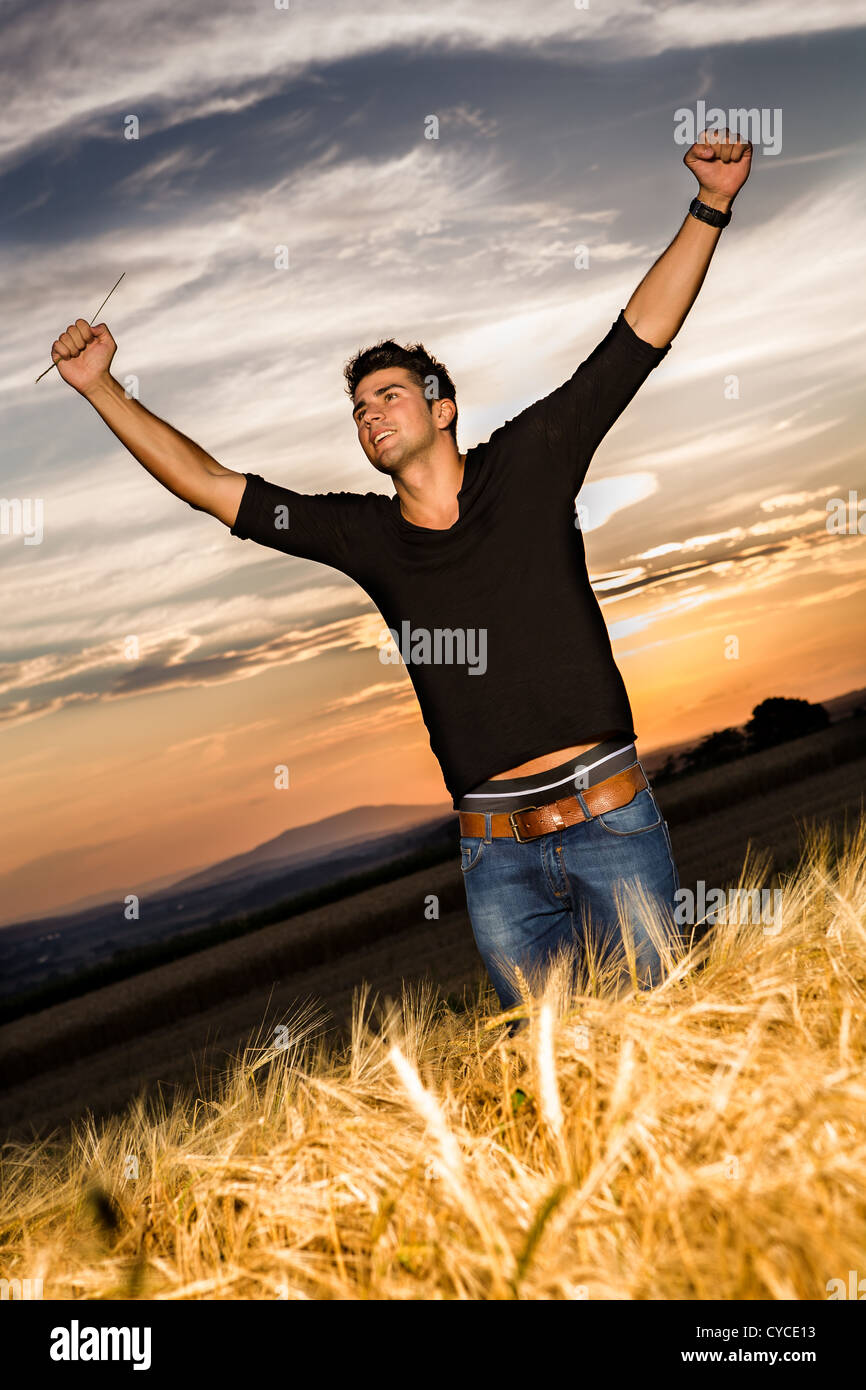 outdoor portrait of a young man Stock Photo - Alamy