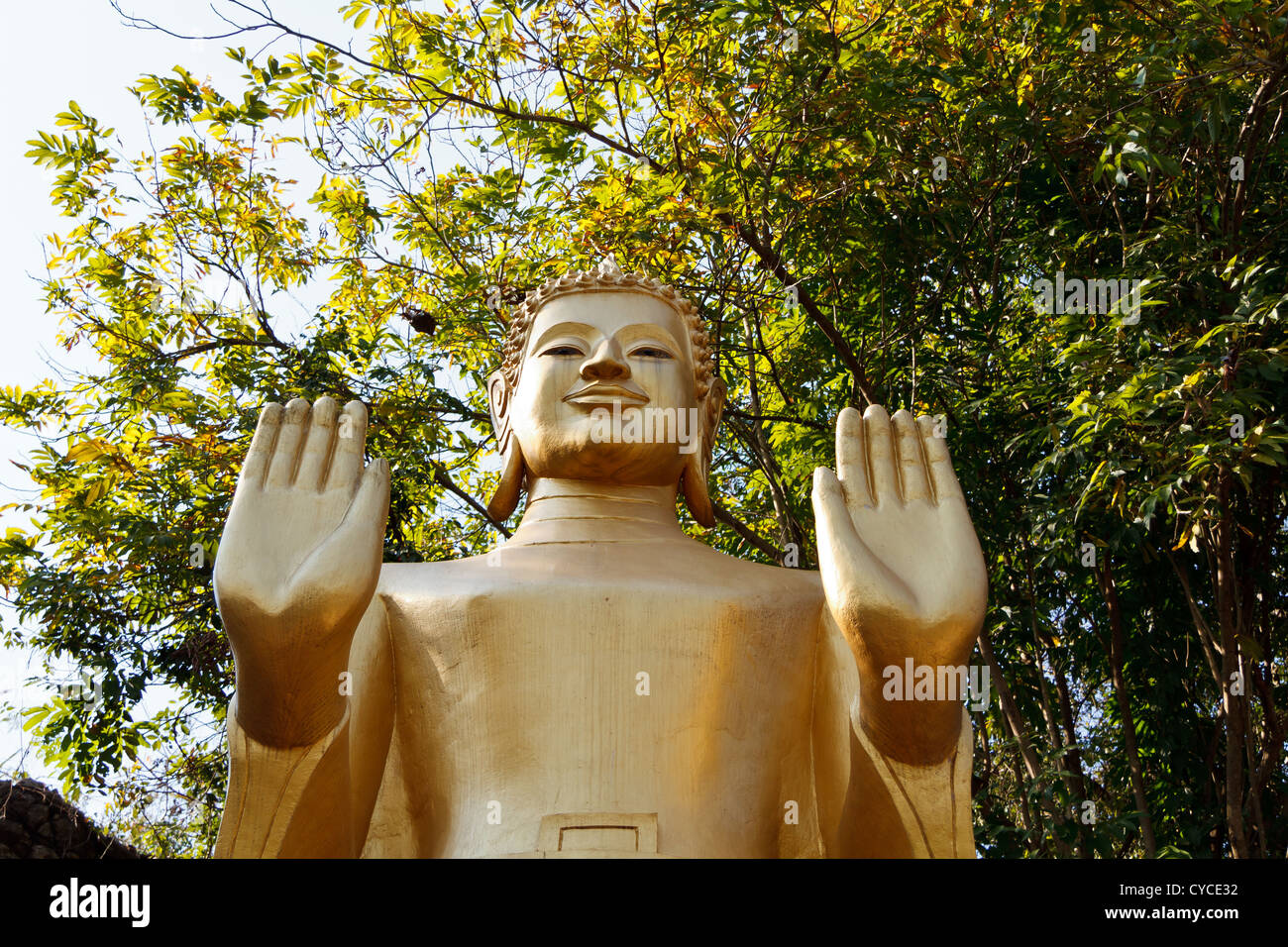 Buddha Statue on the Temple Mount Phou Si in Luang Prabang, Laos Stock ...