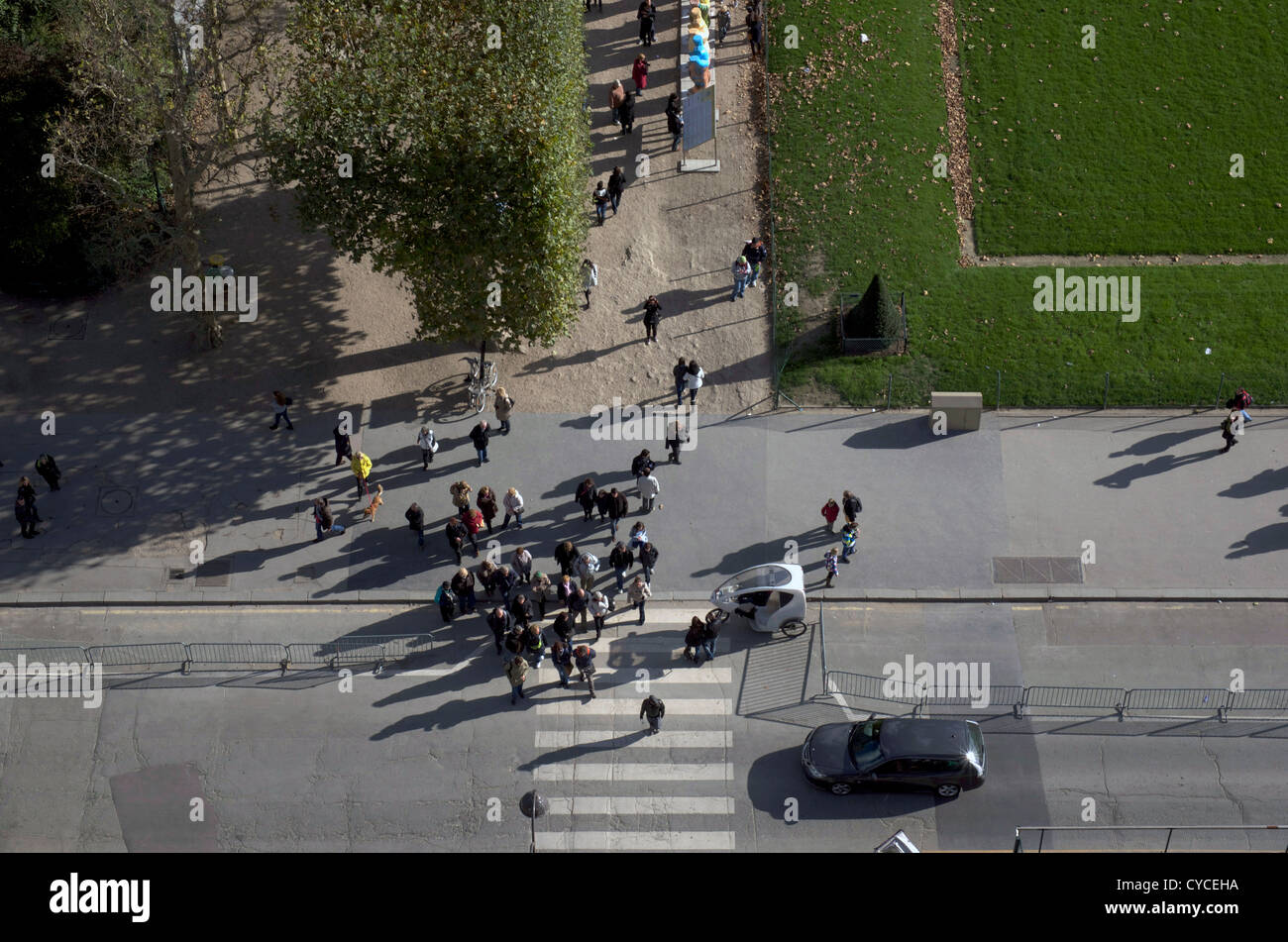 Overhead street view of Paris Stock Photo - Alamy