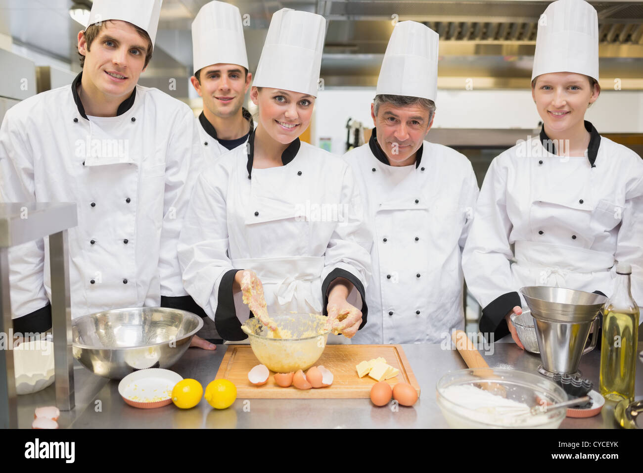 Culinary class with pastry teacher Stock Photo - Alamy