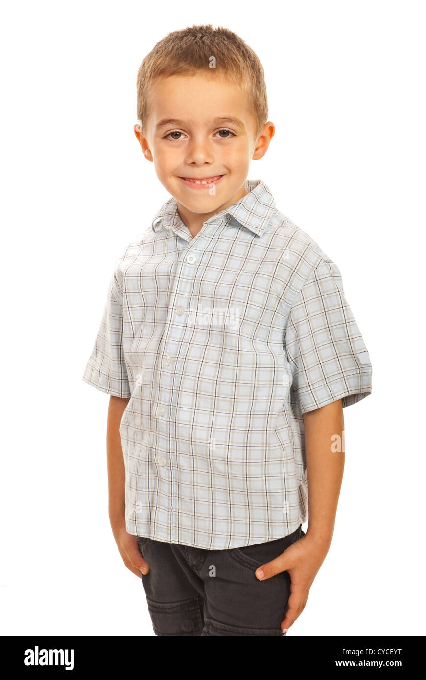 Smiling preschool child isolated on white background Stock Photo - Alamy