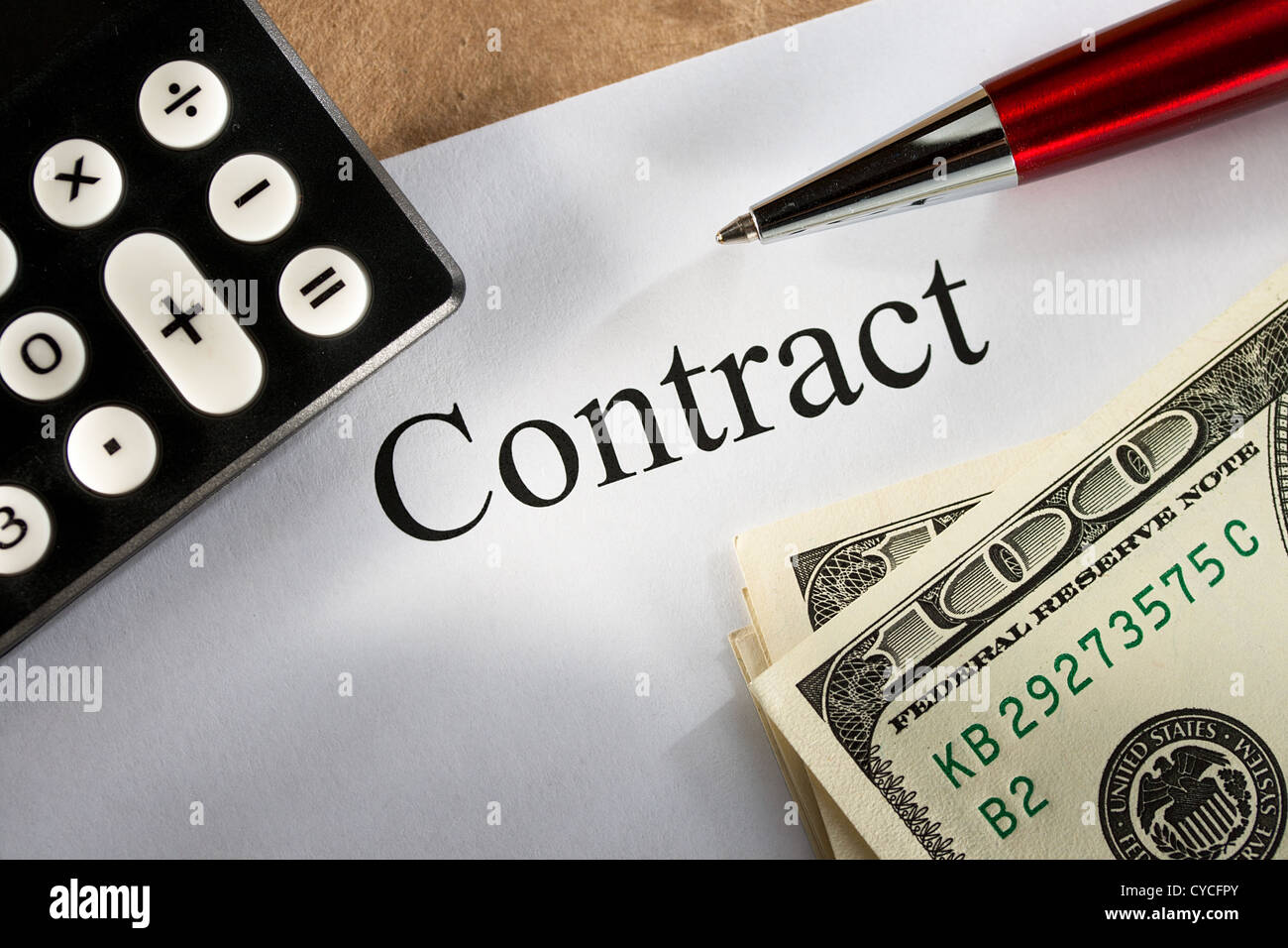 Money contract hi-res stock photography and images - Alamy