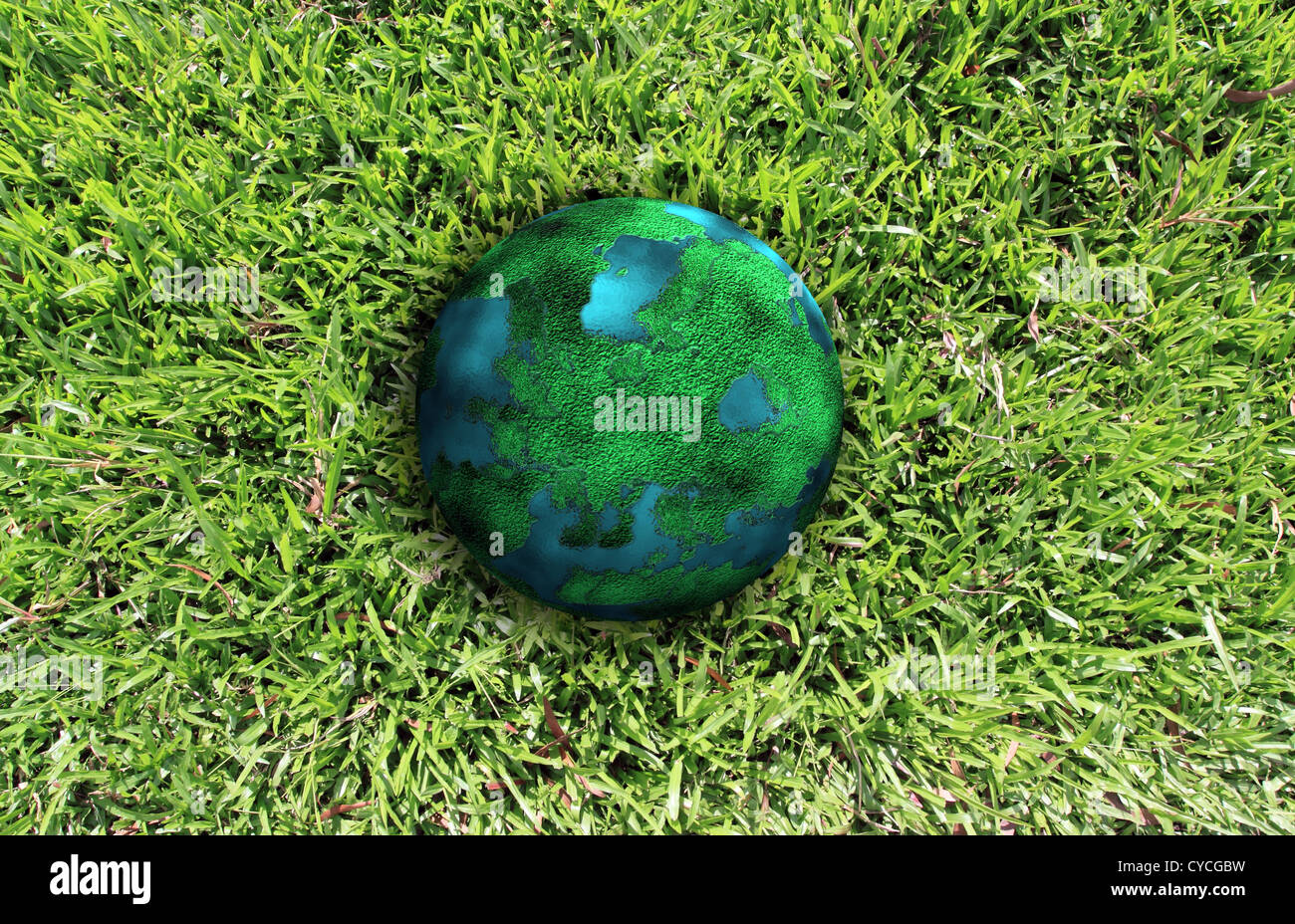 planet and fresh spring green grass Stock Photo - Alamy