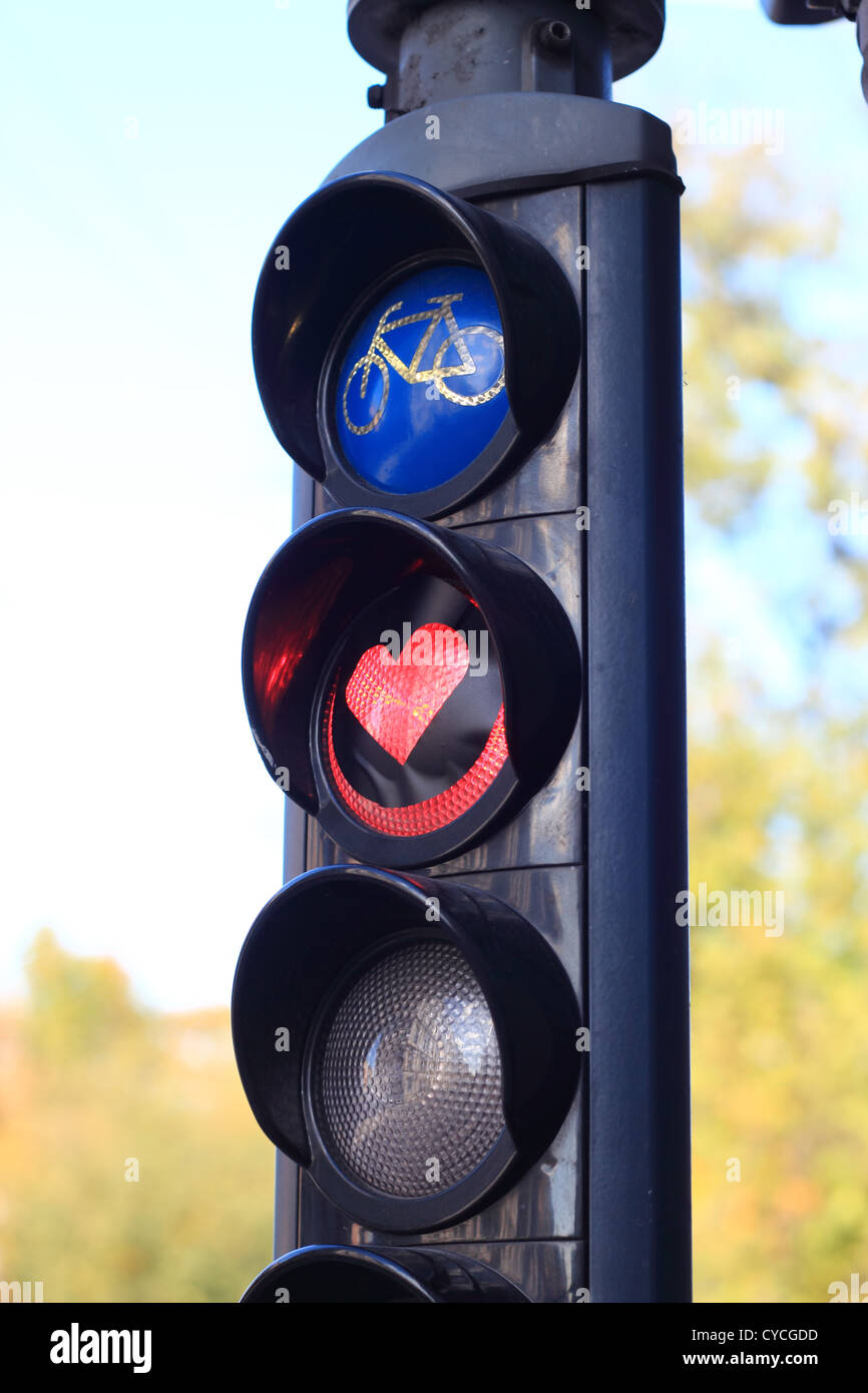 Denmark Traffic Lights Red Traffic Light On The Intersection Of