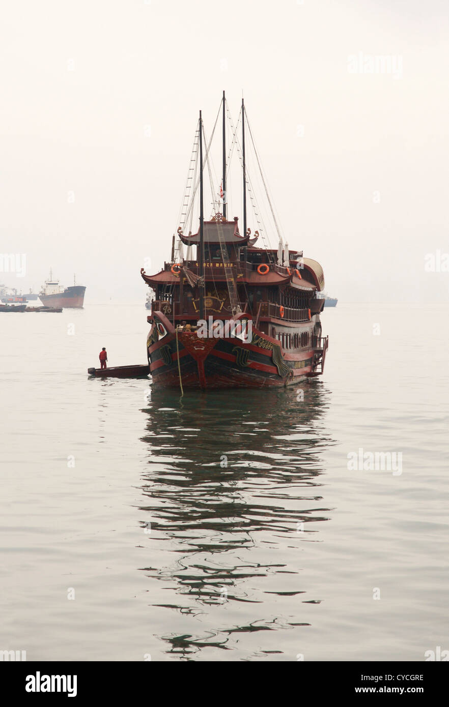 Vietnam, Halong Bay, Traditional Junk Stock Photo - Alamy