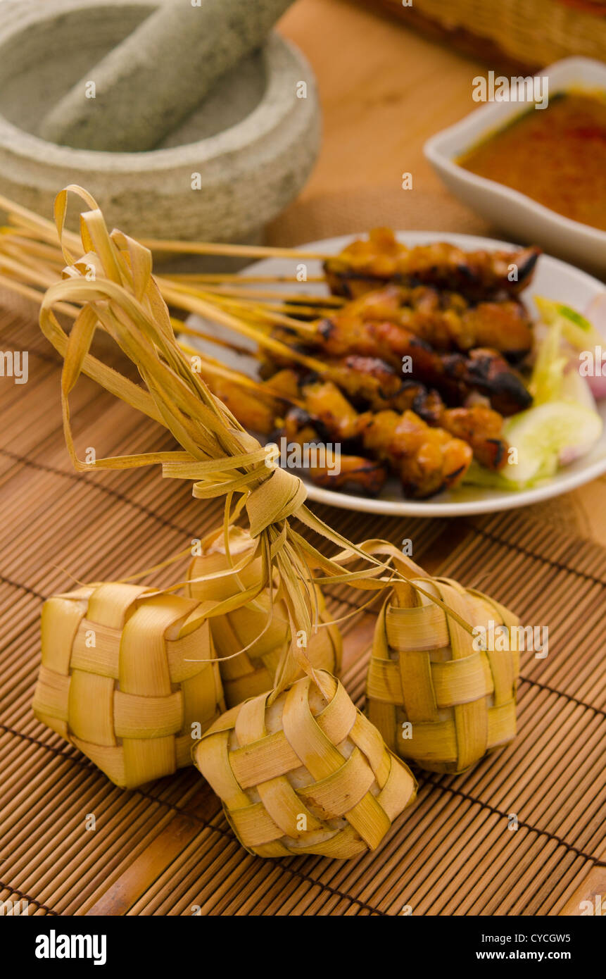 Ketupat: South East Asian rice cakes bundle, often prepared for ...