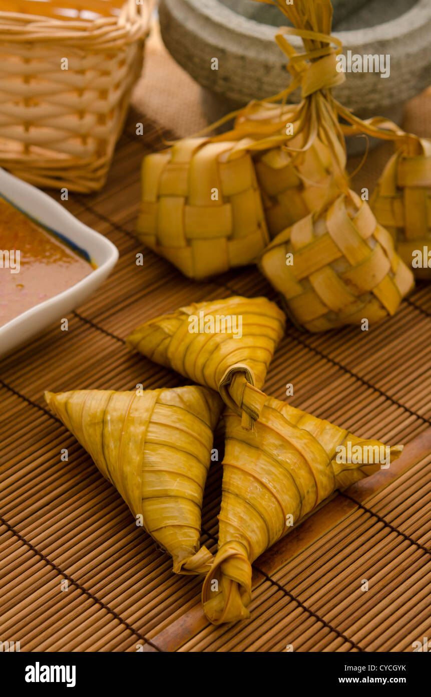 Ketupat: South East Asian rice cakes bundle, often prepared for ...