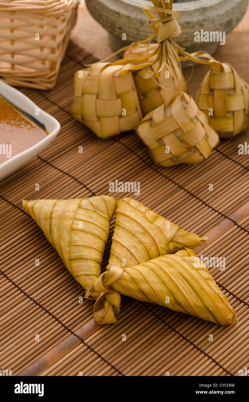 Ketupat: South East Asian rice cakes bundle, often prepared for ...