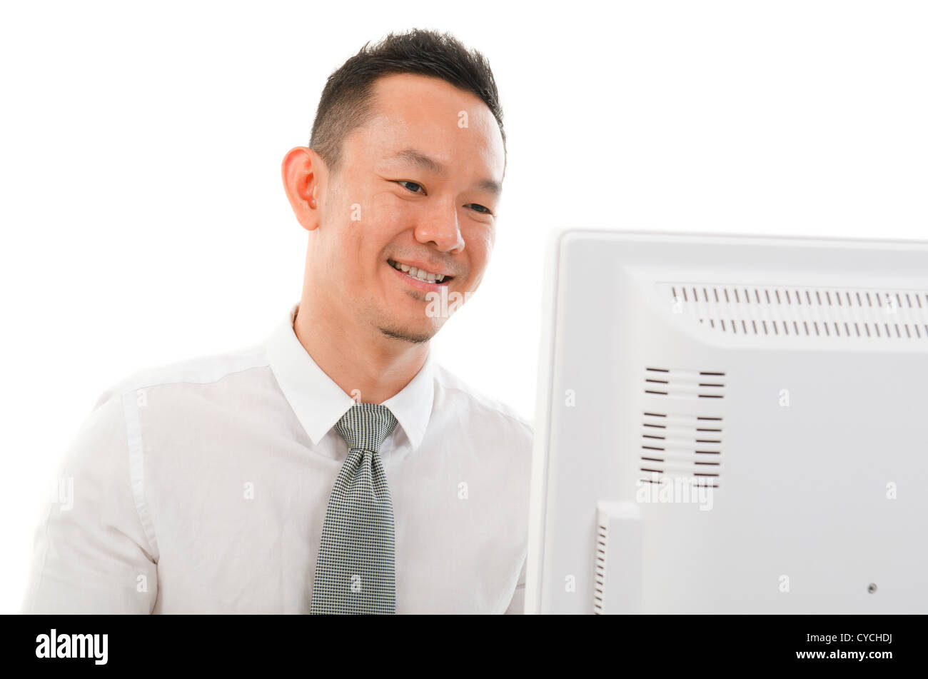asian male with computer Stock Photo - Alamy